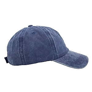 Eohak Ponytail Baseball Hat Distressed Retro Washed Womens Twill
