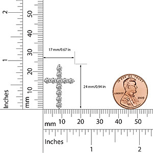 Fifth and Fine Classic Cross Pendant Necklace with Natural Round Diamonds Set in 925 Sterling Silver (1.00)