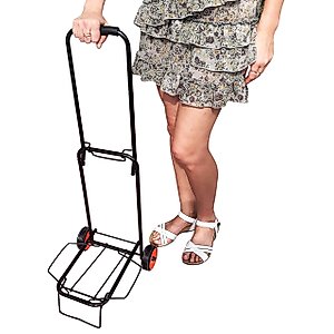 ISOP Shopping Cart Dolly 2 Wheels | Folding Lightweight Hand Truck | Utility Trolley | Portable Foldable | Easy-to-Store - 2 Wheels