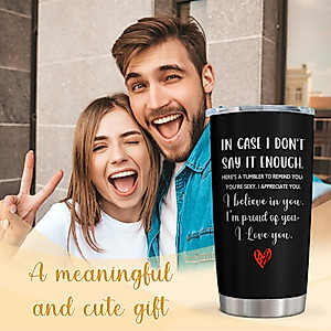 Muilzon Anniversary Wedding, Christmas, Valentines Day, Birthday Gifts for Her, Him - Romantic Gifts for Wife, Girlfriend, Couples - Gifts for Boyfriend, Husband - Black Tumbler 20oz