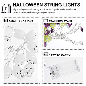 BESPORTBLE 2 Sets Halloween Fairy String Lights Decoration Ghost Skull Twinkle Garden Lights for Indoor Outdoor Home Yard Party Lamp