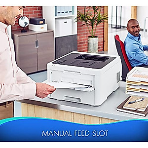 Brother HL-L32 30CDW Compact Digital Color Laser Printer, LCD, 25ppm, 250-sheet, with Wireless and Duplex Printing, Durlyfish USB Printer Cable