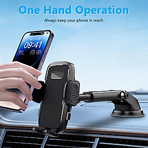 Phone Dash Mount for Car, Phone Holder for Car Windshield Dashboard Window, Gun Mount Hands Free Universal Automobile Cell Phone Holder Fit for iPhone Smartphones