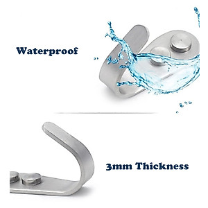 Mokife Coat Hooks Wall Mounted, 6 Pack Single Door Hooks Heavy Duty Brushed Wall Hook Stainless Steel, Large J Metal Hook for Hanging Clothes Jackets Robes Towels Hats Keys Bags Cups, Silver