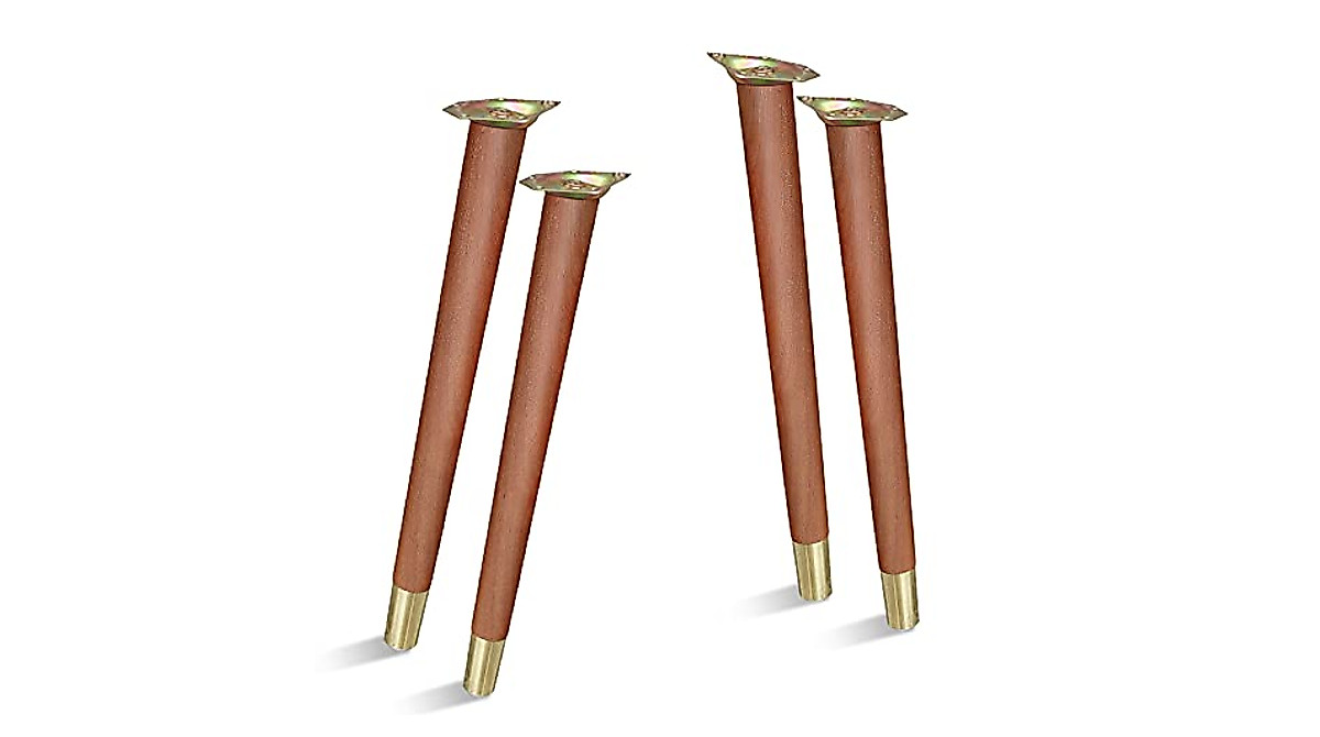 16" Walnut Wood Table Legs for Modern DIY Furniture