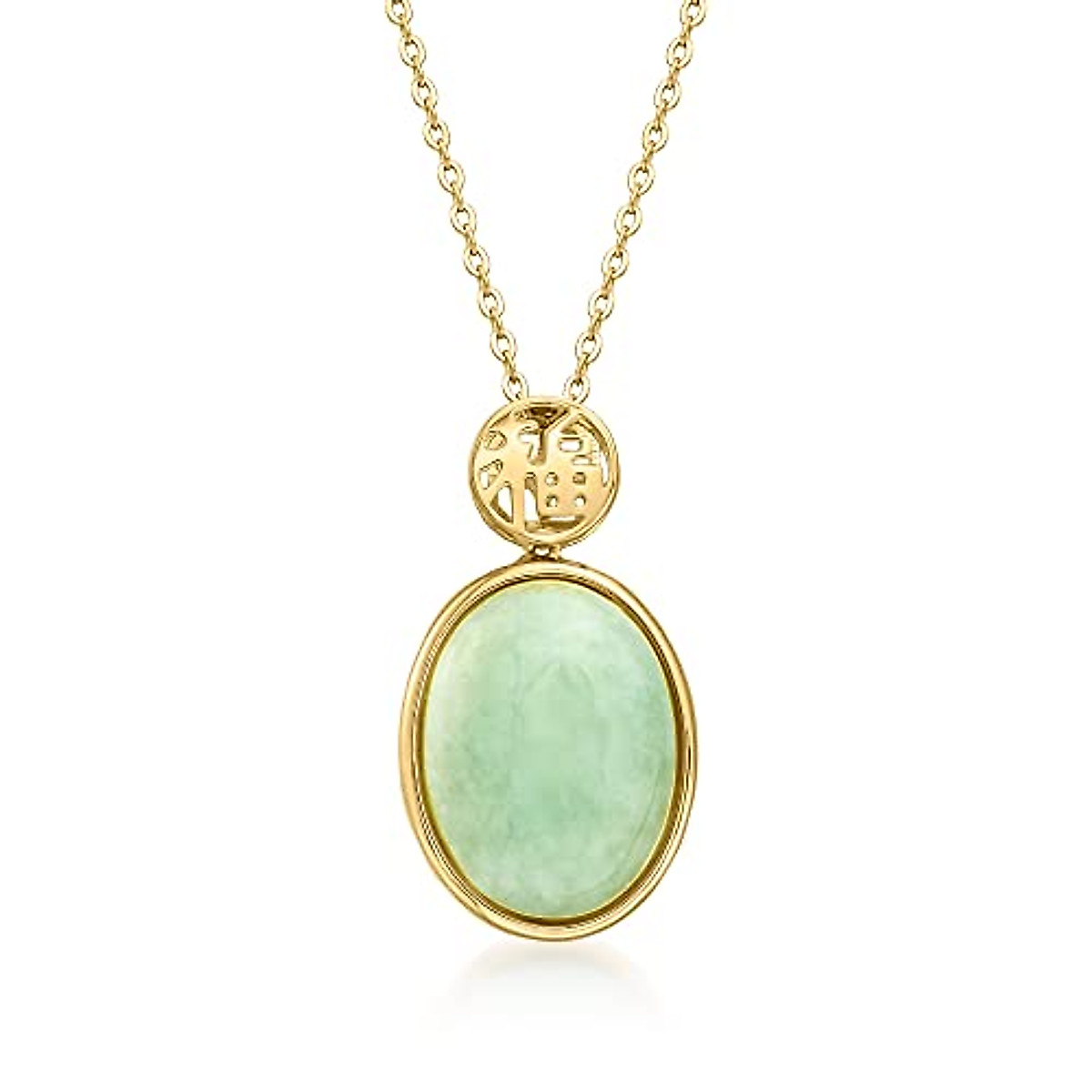 Ross-Simons Jade Good Fortune Pendant Necklace