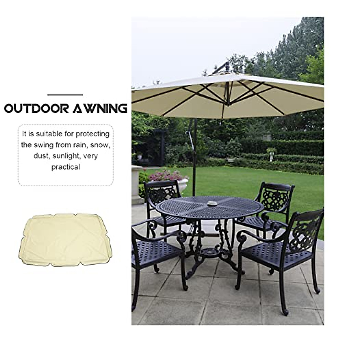 YARNOW Hammock Swing Rocking Chair Outdoor Outdoor Swing Canopy Cover for Park Patio Shade Swing Cover for Garden Poolside Balcony Backyard 76.64x49.12x5.89in Hammock Swing Rocking Chair Outdoor