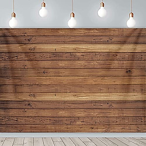 BINQOO 7x5ft Easter Wooden Backdrop Brown Wood Wall Happy Easter Retro Wood Floor Backdrop Photographic for Newborn Baby Kids Pet Food Baby Shower Wood Decor Background Photo Shoot Studio Props