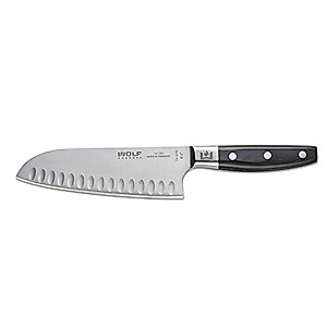 Wolf Gourmet Santoku and Paring Knife Set, Ergonomic for Comfort and Control, Forged High-Carbon Stainless Steel, 12.5 Degree Angle, Durable (WGCU214S)