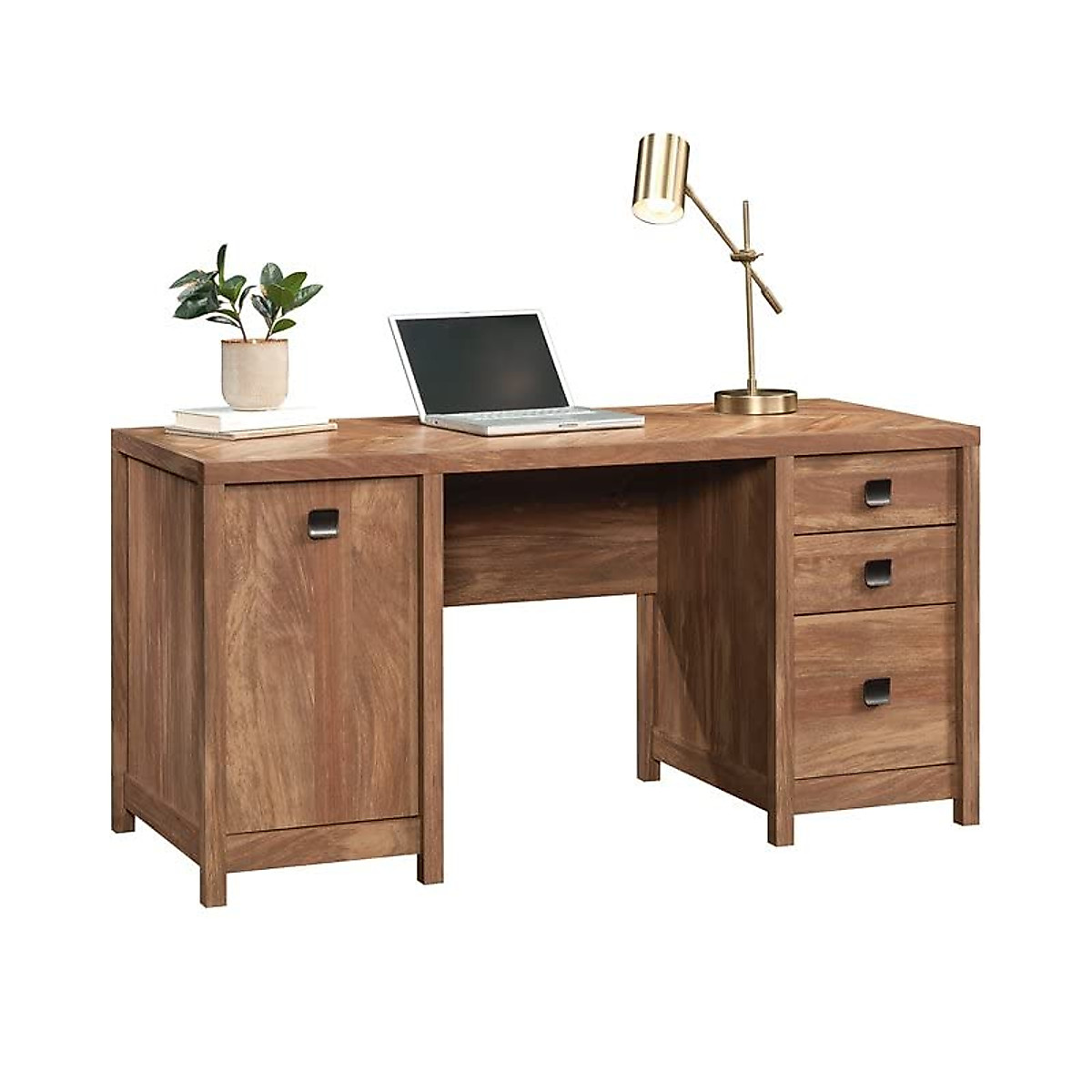 Sauder Cannery Bridge Computer Desk with Drawers and Door, Sindoori Mango Finish