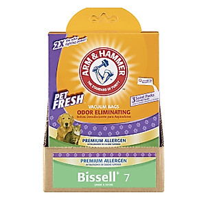 Arm & Hammer Bissell Premium Pet Fresh Vacuum Bags, replacement for Bissell Style 7, Removes Pet Odors and Allergens, 3 bags