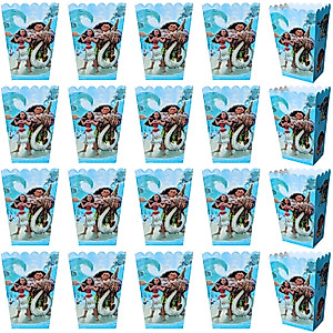 30 PCS Moana Party Popcorn Boxes, Moana Party Favor Boxes Candy Popcorn Boxes for Birthday Party Supplies