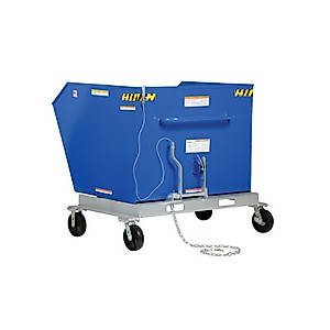 Vestil P-HOP-1.5 Portable Tilt Refuse Hopper, Steel, 2000 lb. Capacity, 49-3/8 x 53-3/8 x 52-7/8 inches (H x W x D)