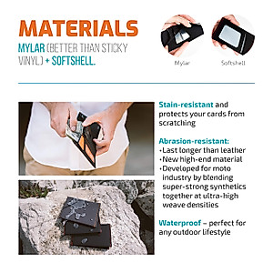 SlimFold™ Minimalist RFID Wallet - Thin, Durable, and Waterproof Guaranteed - Made in USA - Original Size Black with Black Stitching