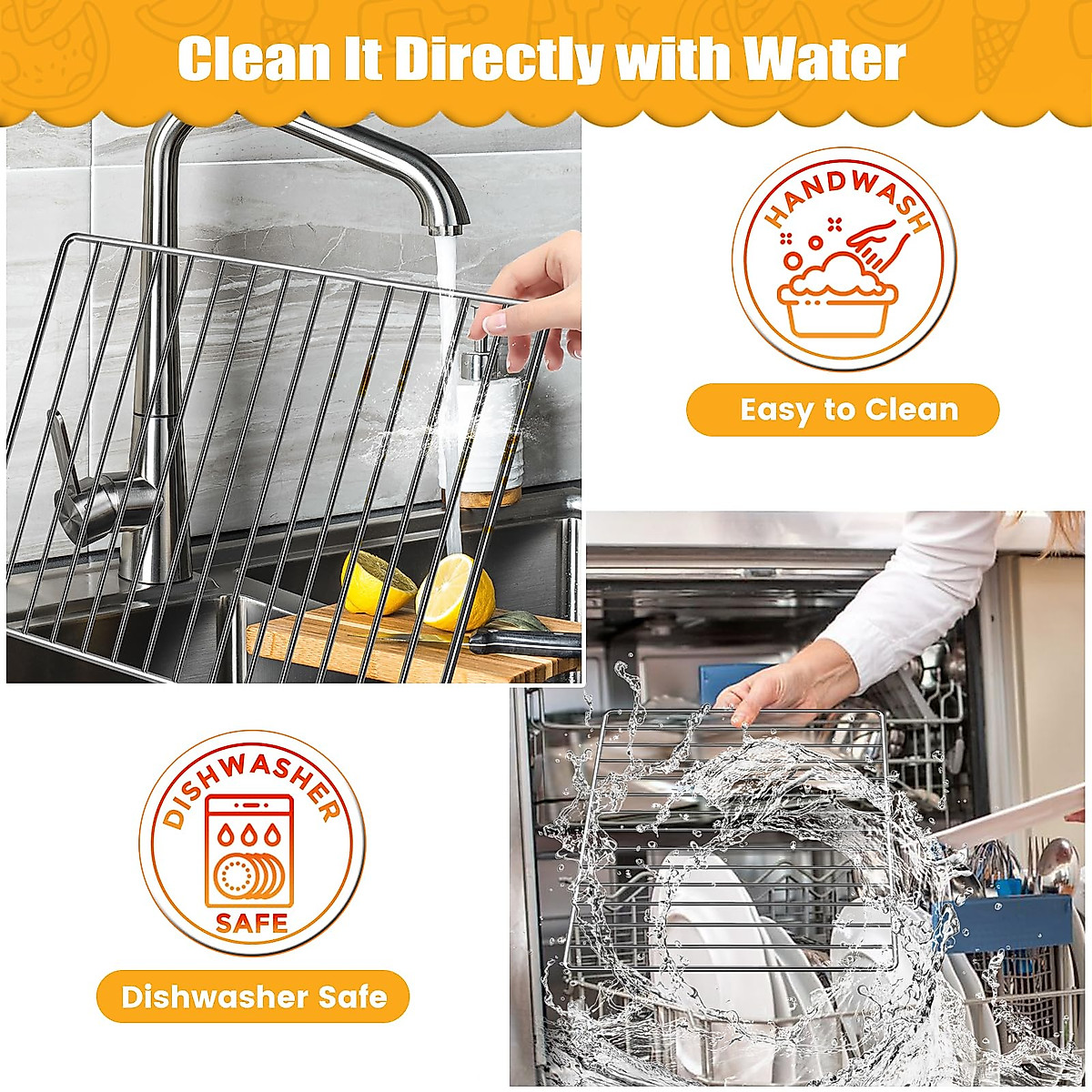 Air Fryer Rack for Ninja Foodi 10 in 1 SP100 SP101 Digital Air Fryer Countertop Oven, 13.4''*13.4'' Stainless Steel Air Fryer Accessories Roasting Steamer Grill Racks Baking Tray，Dishwasher safe