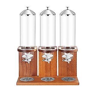 Cereal Dispenser Countertop, Candy Dstributor with Twist Airtight Cover, Big Dry Food Cereal Dispenser, Can Hold Cereal, Small Snack, for Home Office Hotel Commercial Bar ( Color : Wood , Size : 12L )