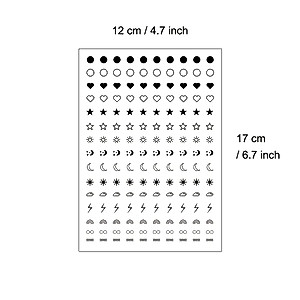 Everjoy Realistic Tiny Mini Fake Temporary Finger Tattoo Stickers - Simple, Small Black Icon Design Tattoos