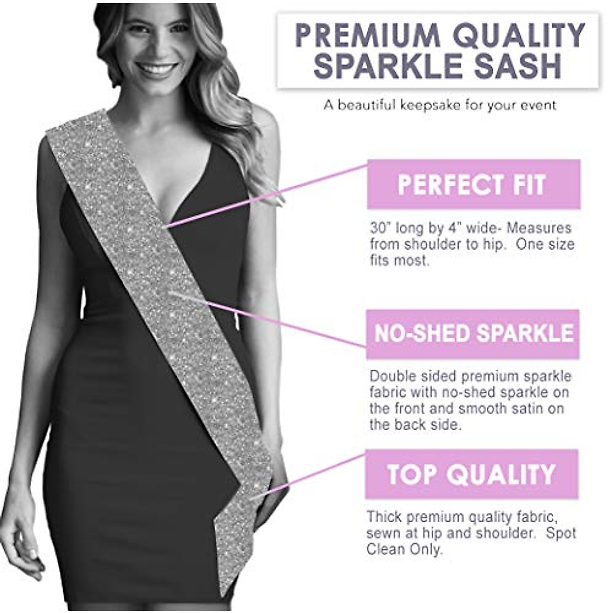 30th Birthday Sash and Crown - Silver Dirty 30 Sparkle Sash and Silver 30 Celebrate Me Bitches Headband - Unisex 30th Birthday Gift, Photo Prop Set:SH(Dirty30/CMB30) SLV