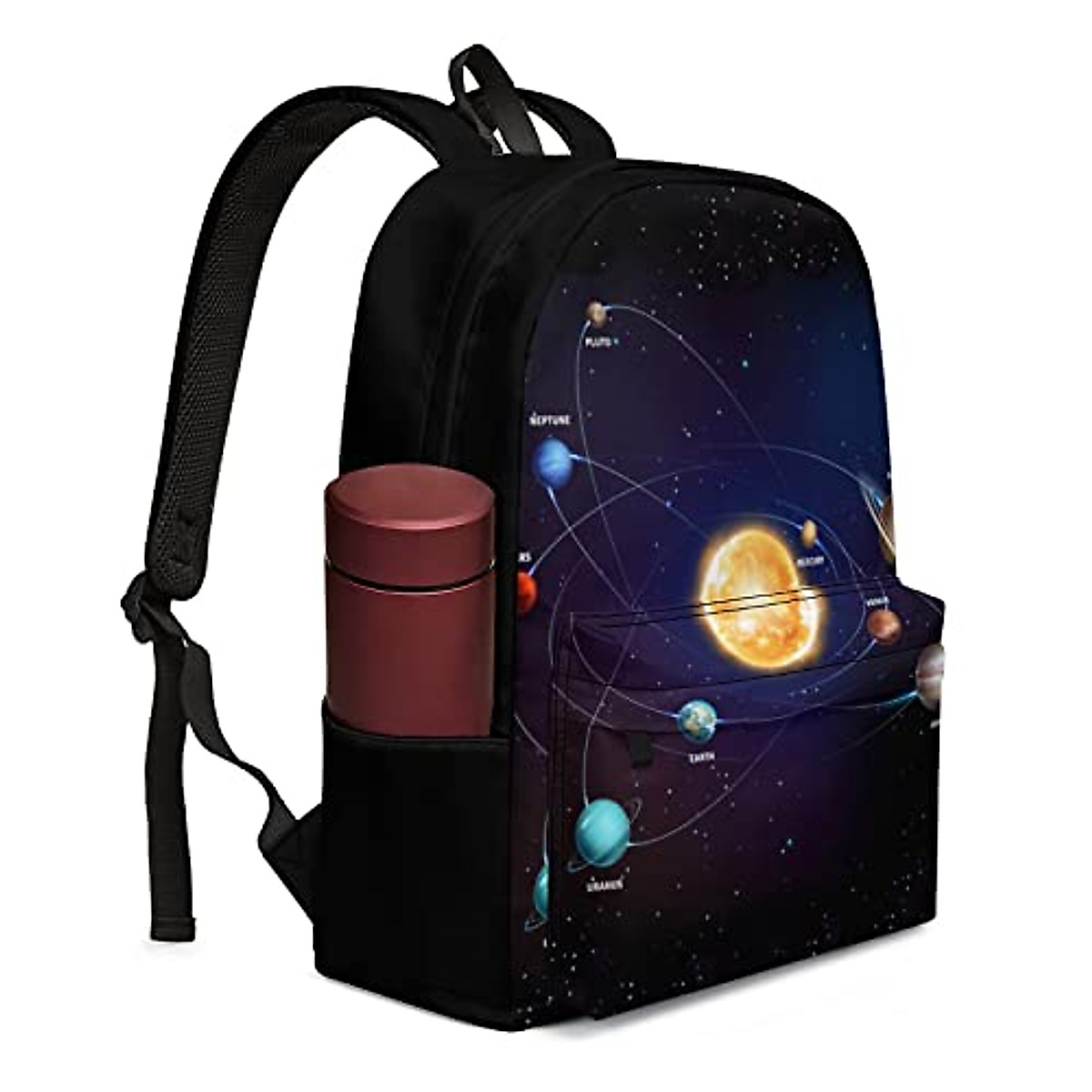 Solar System Backpack Bookbag Adjustable Shoulder Strap Daypack Galaxy Planet Travel Hiking Camping Backpacks for Women Teens Space Earth