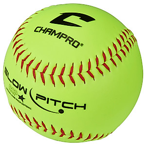 Champro 12" Slow Pitch Practice Softballs with Flat Seams and Durahide Cover, 12 Pack