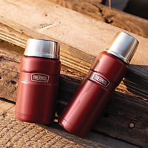 THERMOS Stainless King Vacuum-Insulated Food Jar, 24 Ounce, Rustic Red