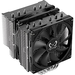 Scythe Fuma 2 Rev.B CPU Air Cooler, Intel LGA1700, LGA1151, AMD AM5/AM4/Ryzen 120mm, Dual Towers, Black Top Cover