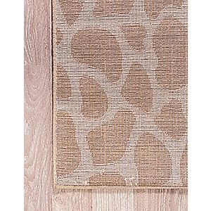 Unique Loom Wildlife Collection Animal Inspired with Giraffe Print Design Area Rug, 3 ft 3 in x 5 ft 3 in, Yellow/Light Brown