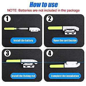 TSV Fishing Glow Sticks, 8PCS Waterproof Fishing Bite Alarm Tackle with Light for Sea Night Fishing Rod Gear