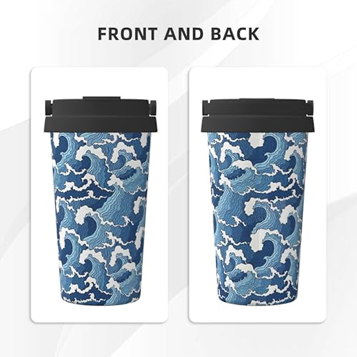 WANGXUEE Stormy Sea Print 500ml Stainless Steel Travel Tumbler Double Wall Vacuum Insulated Coffee Mug