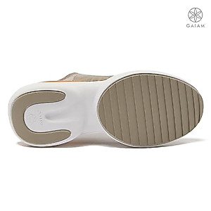 Gaiam Yoga Womens Walking Shoes with Lightweight Breathable Mesh - Casual Comfortable Athletic Tennis Walking Sneakers for Women with Memory Foam - Tan, 9.5 Medium