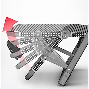 Phil Beauty Household Deck Chair Iron Alloy Balcony Chair 5 Gears Adjustable Leisure Nap with Pillow Portable,Brown