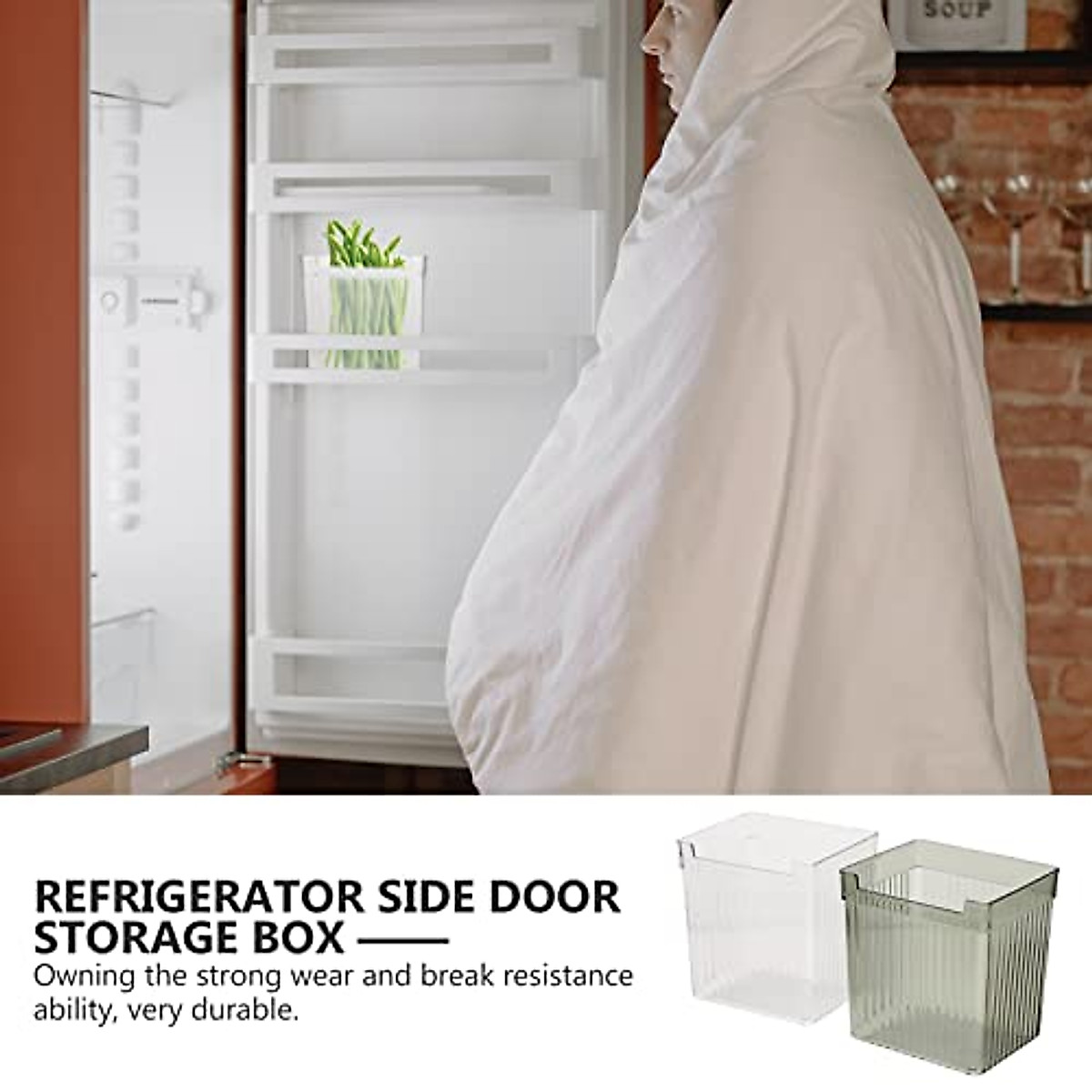 Fridge Organizer Bin 2pcs Refrigerator Organizer Bins: Plastic Storage Bins Food Storage Containers Fridge Trays Egg Organizer For Organizing Kitchen Food Snack Pantry Cabinet