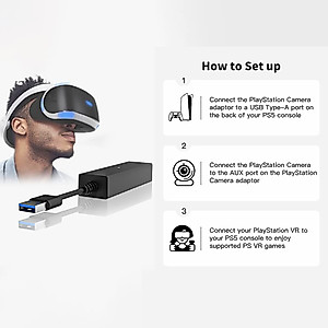 Hilitand for Camera Adapter Cable, Play PS VR on PS5, PS4 Converter Connecting Cable for Game Console for PS4 Host Camera