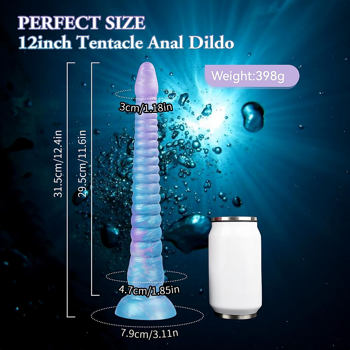 Realistic Anal Dildos 12inch Long Tentacle Dildo with Suction, Thick Silicone Dragon Dildo Octopus Anal Plug Adult Toys for Men Couples
