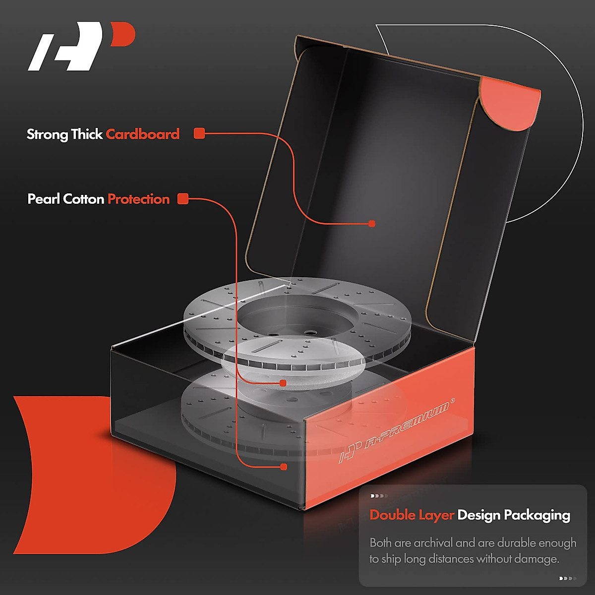 A-Premium 12.23 inch (310.6mm) Rear Drilled and Slotted Disc Brake Rotors Compatible with Select Nissan and Infiniti Models - Pathfinder 2013-2019, Quest, Murano, Q50, Q60, Q70, FX35, FX37, M37