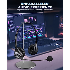 Wantek Corded USB Headset with Microphone Noise Cancelling & in-line Controls, Computer Headphones for Laptop PC Skype Zoom Webinar Classroom Home Office Business, Clear Chat, Ultra Comfort(UC602)