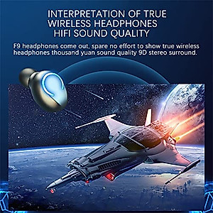 pstuiky Bluetooth Earphone 5.0 Wireless Headset Hd Call Waterproof Deep Bass Earbuds 9D Noise Reduction Technology Headphone Working Sport Earphones with Charging Case