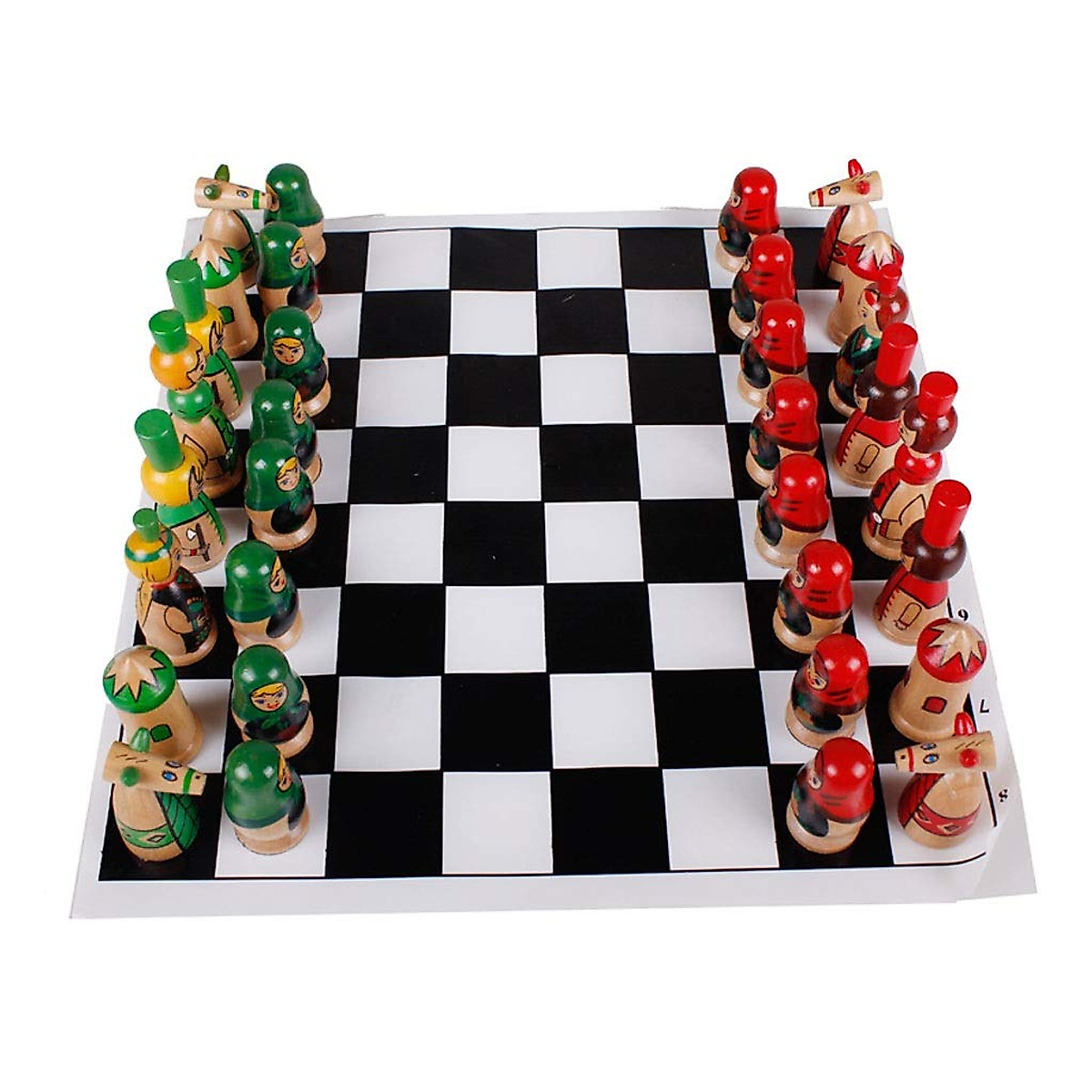 Chess Set Chess Pieces Chessman-Travel Nice Gift for Friends Game Collection Cartoon Character Type