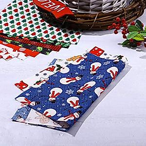 10Pcs Christmas Cotton Fabric Squares Quilting Fabric Patchwork Precut Fabric Scraps for DIY Quilting for Xmas Sewing Crafting (Color : As Shown)
