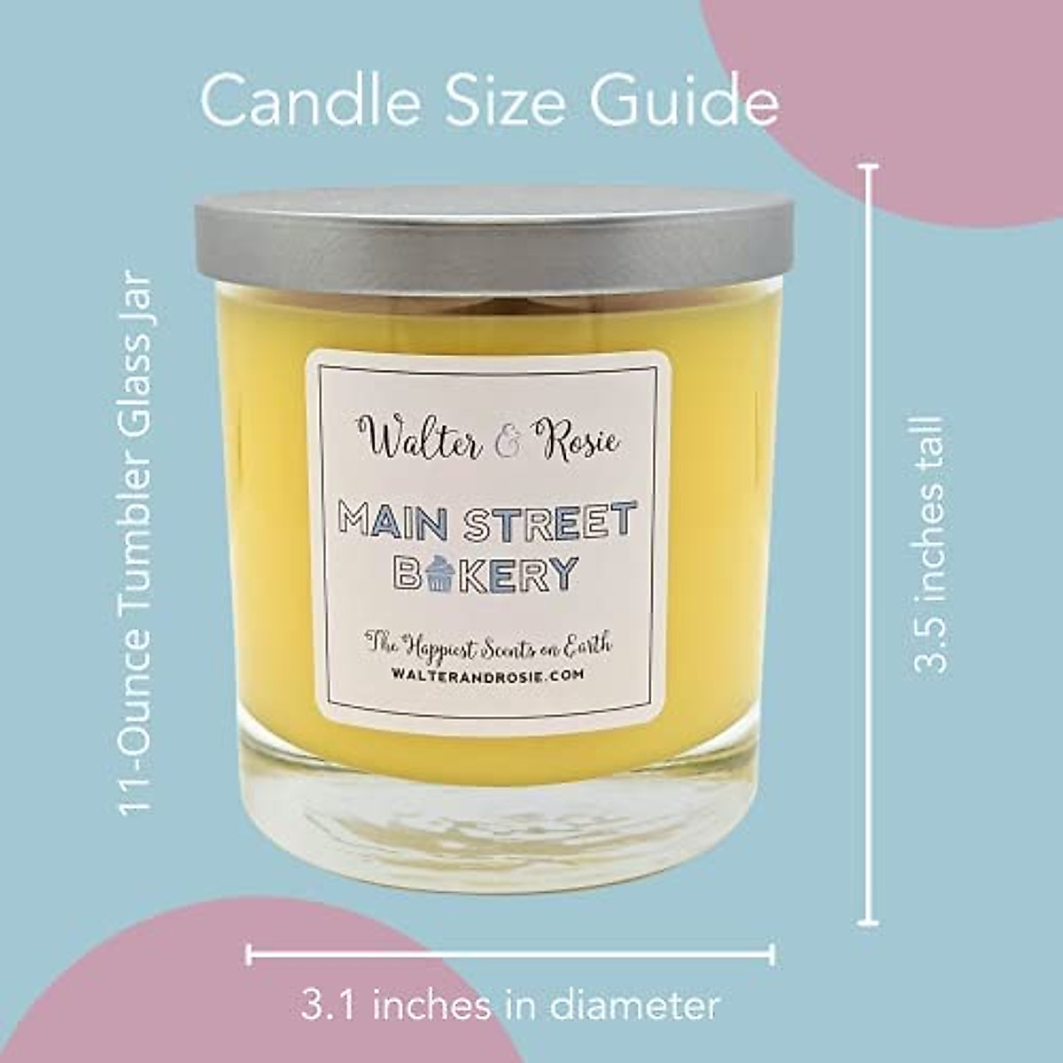 Walter & Rosie Candle Co. - Best Day Ever Candle - 11oz - Cotton Candy & Vanilla Scent - Inspired by Tangled - Soy Blend - Up to 40 Hrs