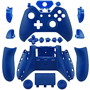 FeiYen Full Housing Shell Case Cover with Buttons for Xbox One Wireless Controller With Pink Joysticks + T8 T6 Screwdriver (Matte Blue)