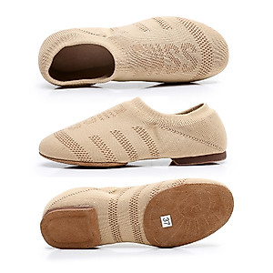 Slip on Jazz Shoe for Women Dance Shoes for Ballet Yoga Adult Training Breathable Teacher Shoes Fitness Exercise 1 CM Heel LLBN139