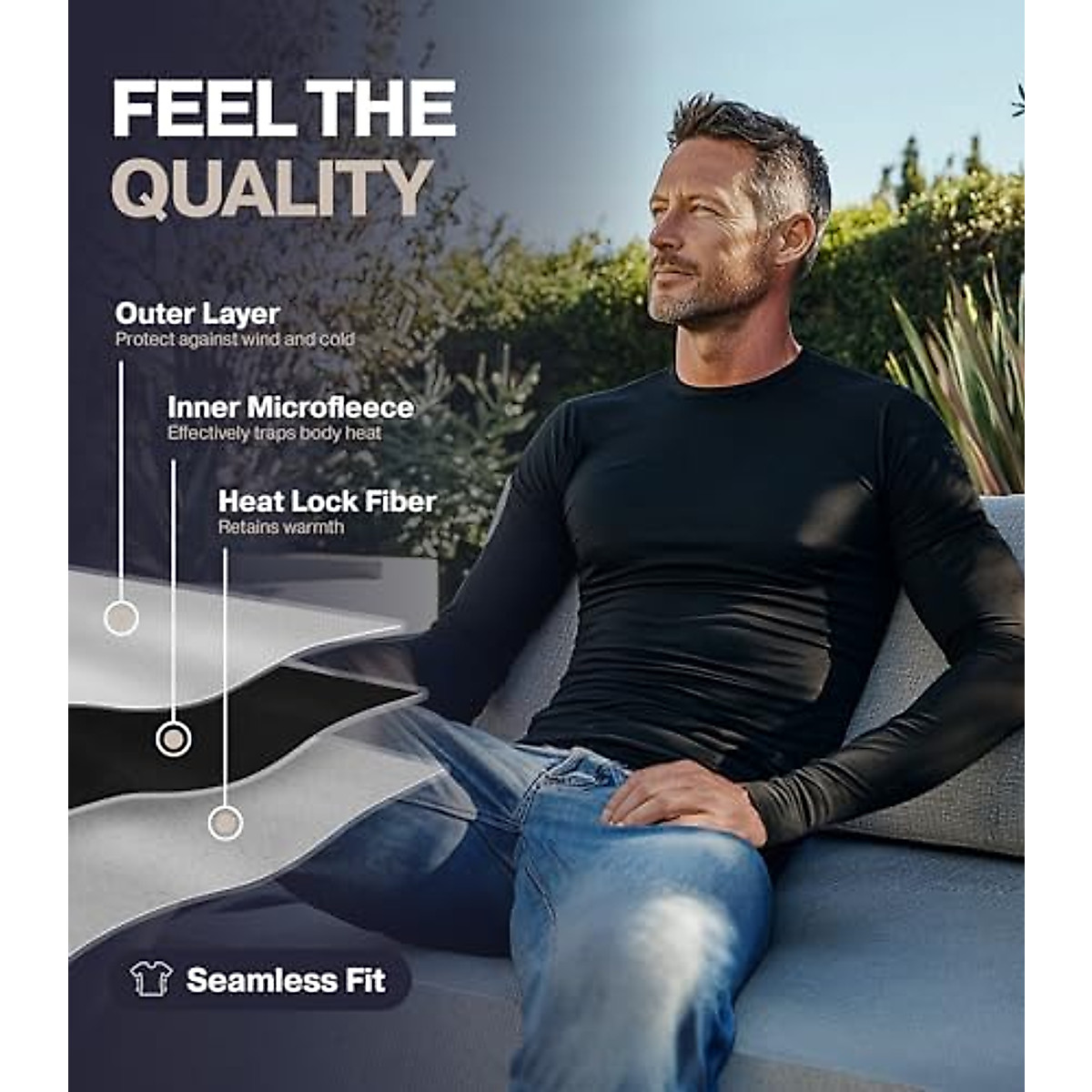 Thermajohn Long Johns Thermal Underwear for Men Fleece Lined Base Layer Set for Cold Weather (Small, Charcoal)