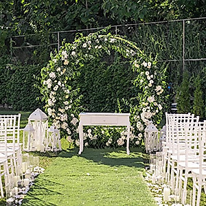 Esyun 6.56Ft Round Backdrop Stand, Metal Circle Wedding Arch Backdrop Stand Balloon Circle Arch Stand Suitable for Birthday Party, Wedding (2M)