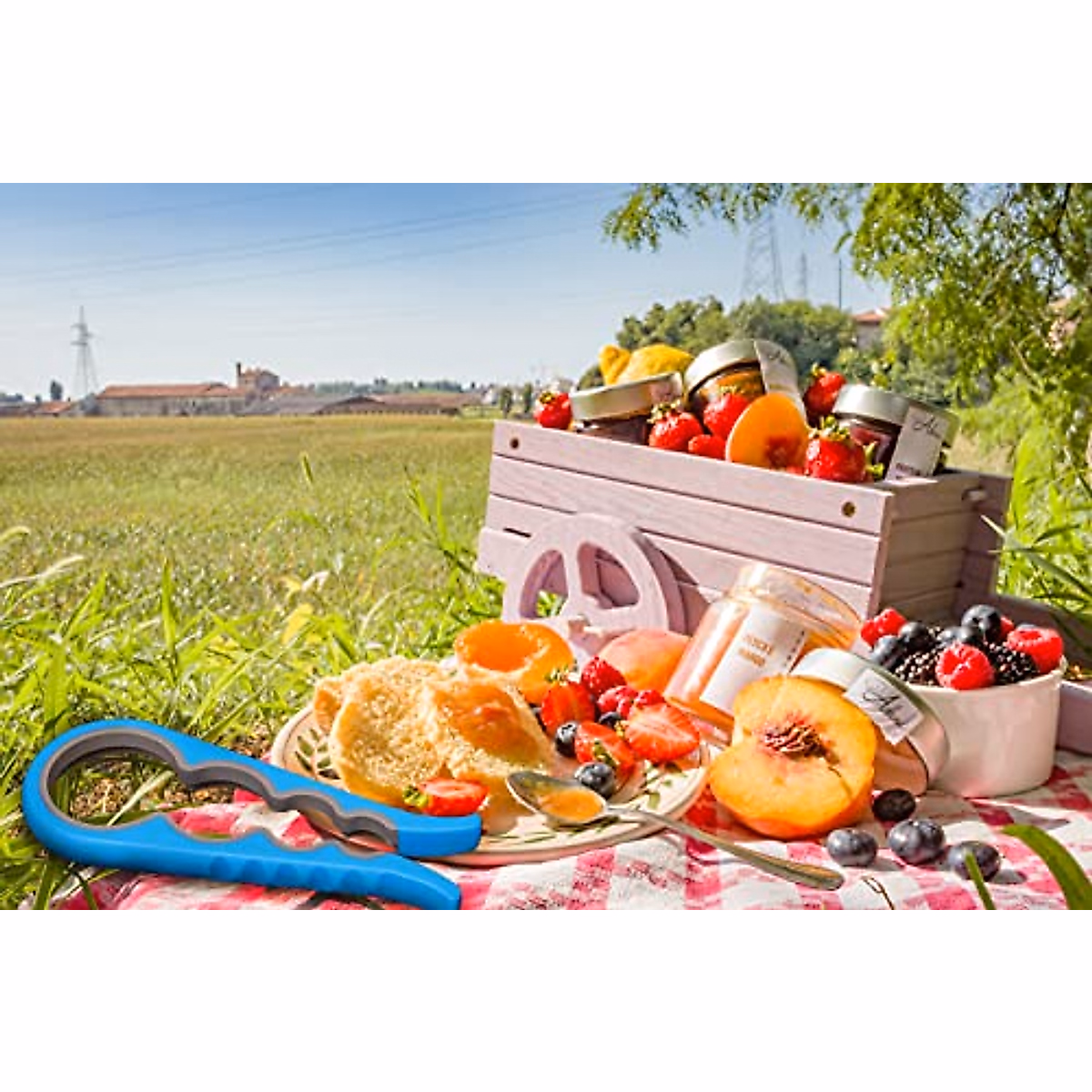 Bloss Anti-skid Jar Opener Jar Lid Remover Rubber Can Opener Kitchen Grippers To Remove Stubborn Lids, Caps and Bottles Great Kitchen Gadgets For Small Hands or Seniors,Blue