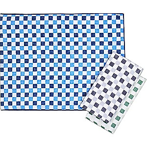MIKURA Double Gauze Tenugui, Japanese Towel, Ichimatsu (Blue)