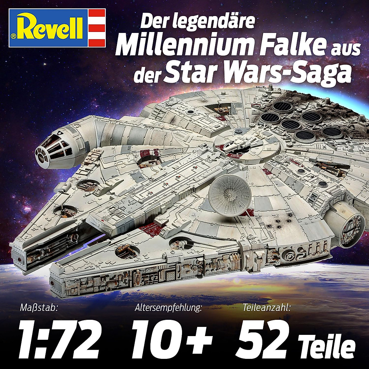 Revell 06718 Star Wars Millennium Falcon (Han Solo) 1:72 Scale Unbuilt/Unpainted Plastic Model Kit
