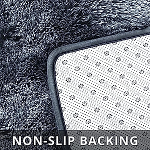 ROCYJULIN Fluffy Area Rug 4x6 for Bedroom, Ultra Soft 4x6 Area Rugs for Living Room, Non-Slip Shag Fuzzy Throw Rug for Nursery, Kids, Girls, Boys, Grey