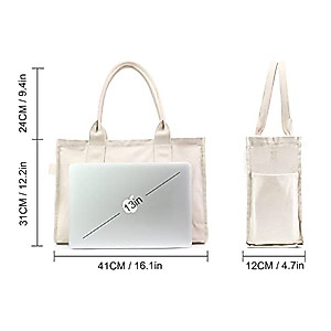 Large Canvas Tote Bag, Crossbody Bags for women, Stylish tote bag, Shoulder Bag, Weekender bag (offwhite)
