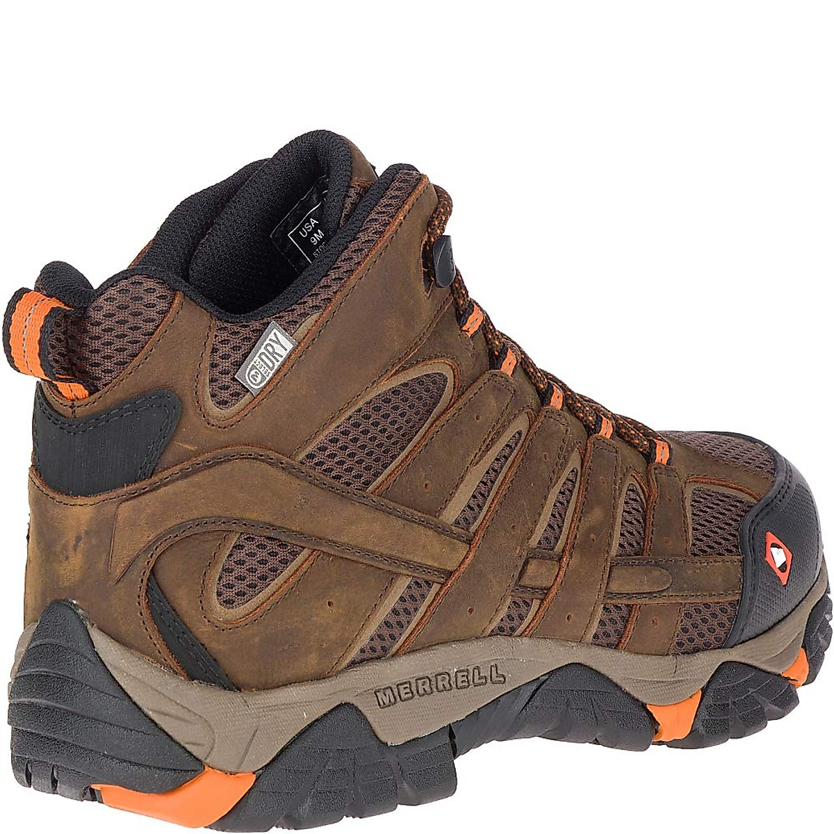 Merrell Men's Moab Vertex Mid Waterproof Static Resistance Construction Boot, Clay, 9